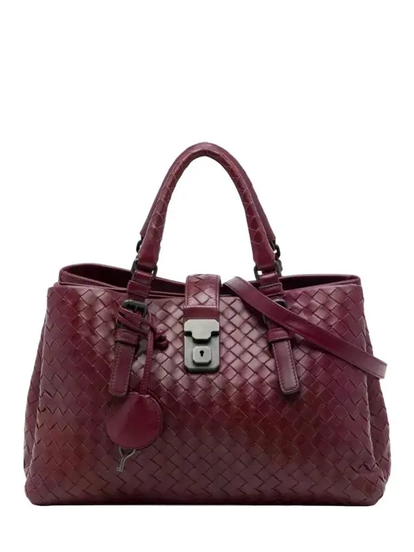 Bottega Veneta 2012-2026 Small Nappa Intrecciato Roma Satchel - Red