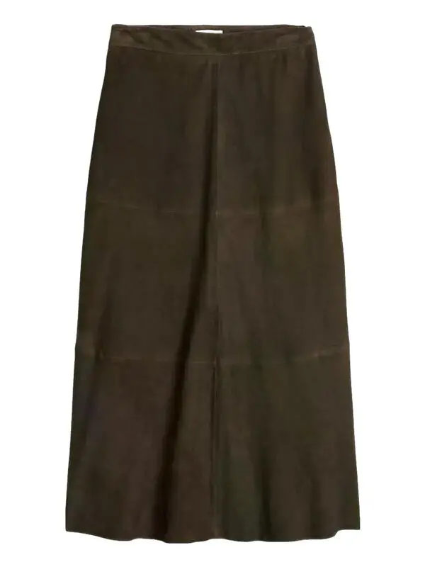 Marc O'polo Paneled Goat-suede Skirt - Brown