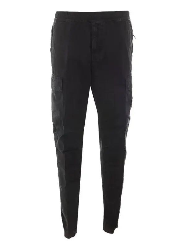 Stone Island 3100033 Stretch Organic-broken-twill-cotton 'old' Effect Cargo Trousers - Black