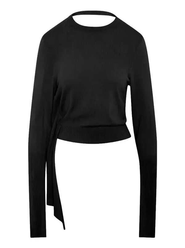 SRVC STUDIO Nocturne Open-back Long-sleeve Top - Black