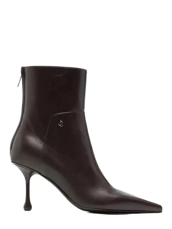 JIMMY CHOO Pointed-toe Leather Ankle Boots - Red