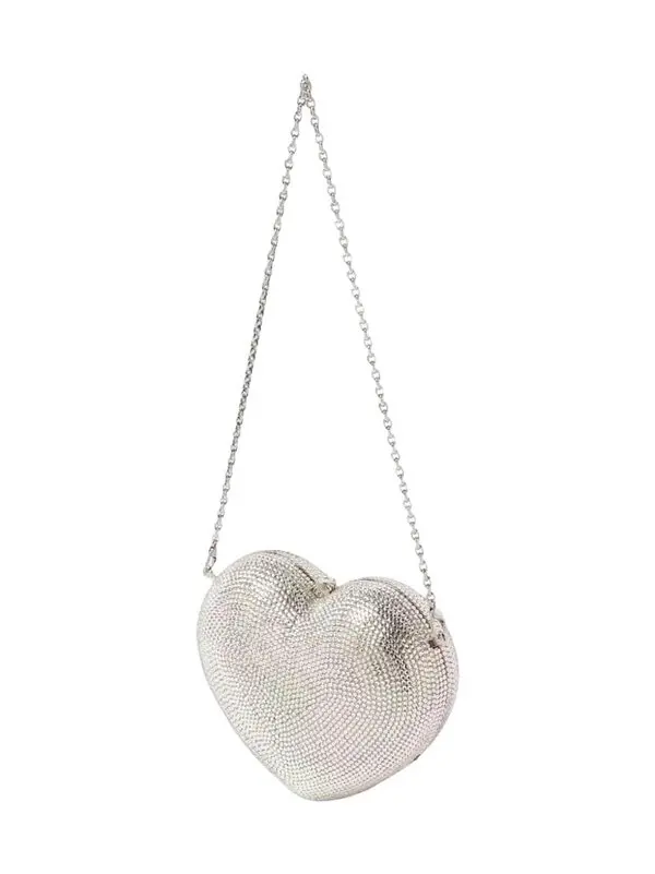 Judith Leiber L'amour Petit Coeur Clutch Bag - Silver