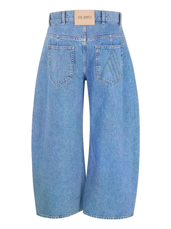 Attico Long Pant Wide-leg Cropped Jeans - Blue