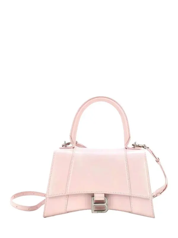 Balenciaga Hourglass Top Handle Bag Leather Small Satchel - Pink