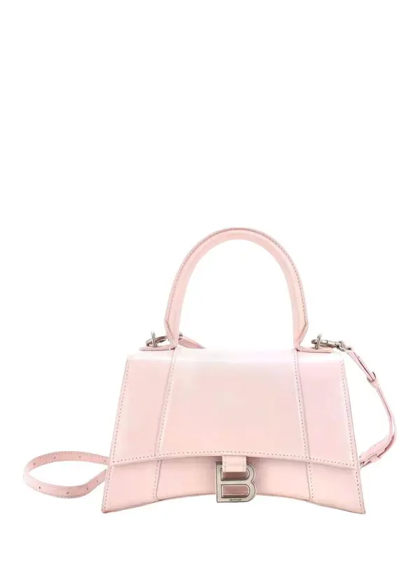 Balenciaga Hourglass Top Handle Bag Leather Small Satchel - Pink