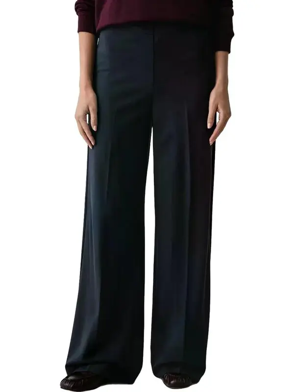 Marc O'polo Pressed-crease Straight Trousers - Blue