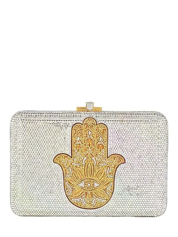 Judith Leiber Hamsa Crystal-embellished Clutch Bag - Silver