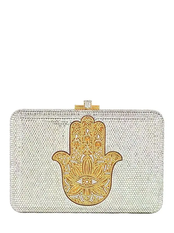 Judith Leiber Hamsa Crystal-embellished Clutch Bag - Silver