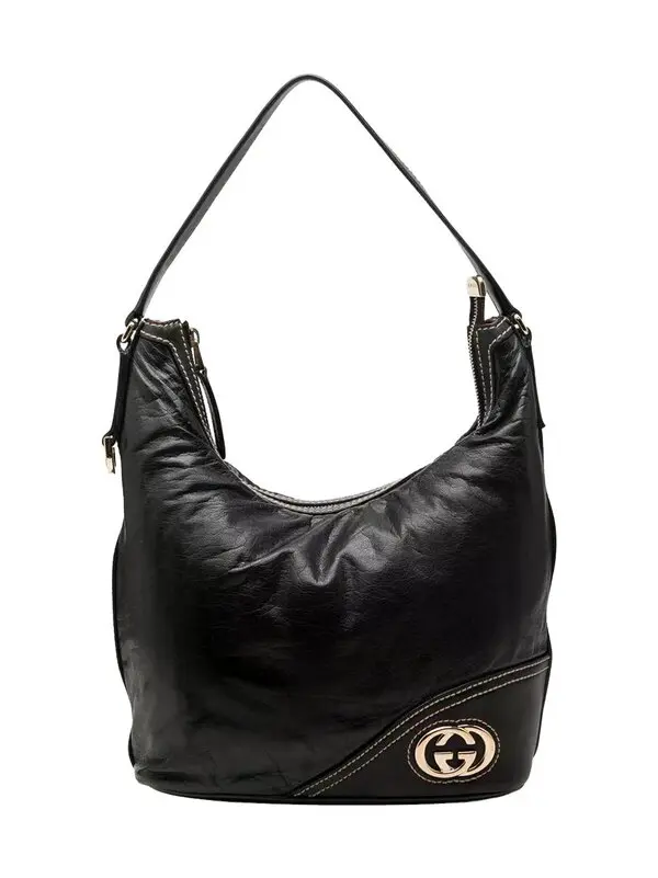 Gucci 2000-2015 Calfskin New Britt Shoulder Bag - Black