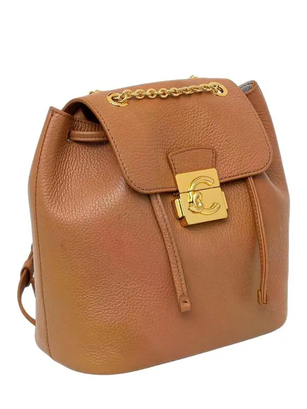 COCCINELLE Small C-me Logo-plaque Drawstring Backpack - Brown