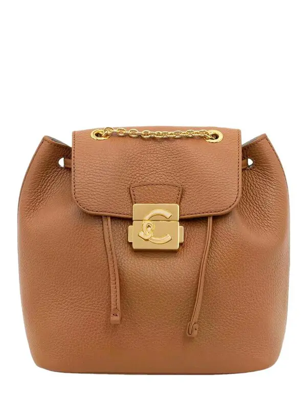 COCCINELLE Small C-me Logo-plaque Drawstring Backpack - Brown