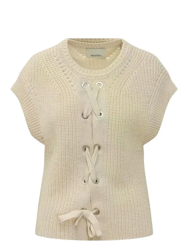 Isabel Marant Étoile Lace-up Knitted Vest - Neutrals