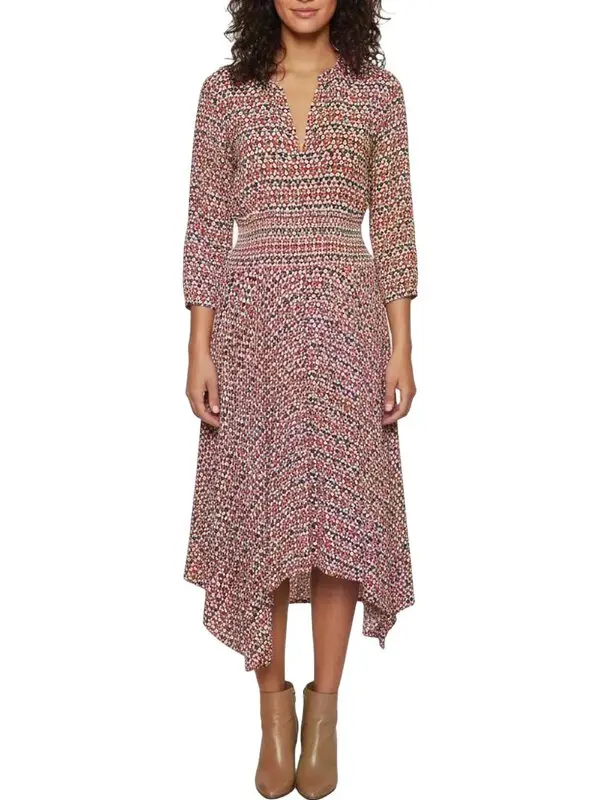 Maje Geometric-print Asymmetric Dress - Red