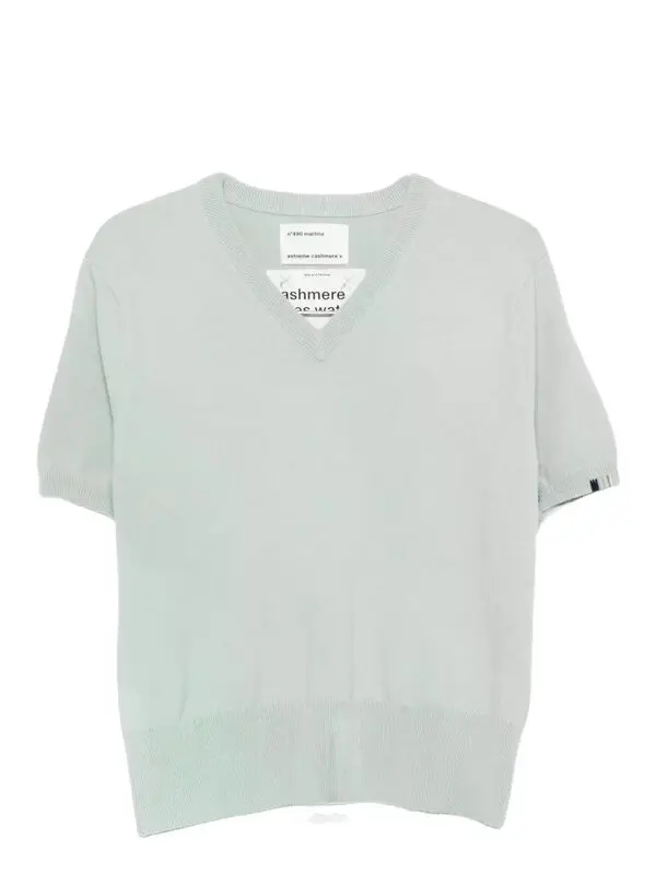Extreme Cashmere Martina Short-sleeve V-neck T-shirt - Blue