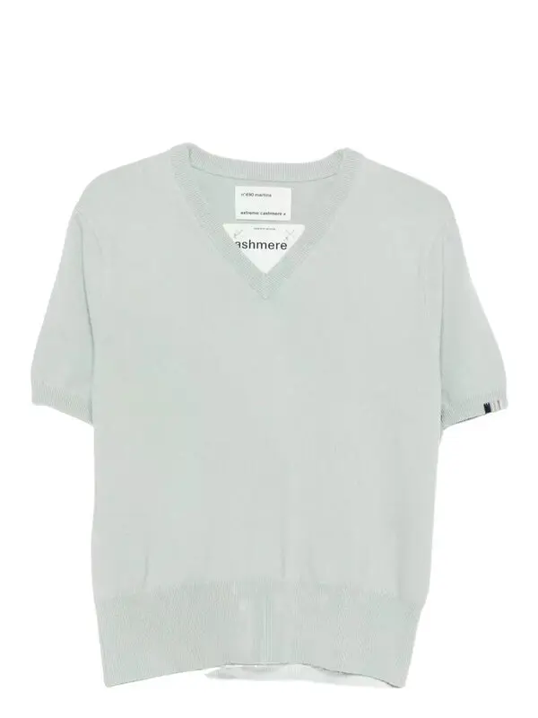 Extreme Cashmere Martina Short-sleeve V-neck T-shirt - Blue