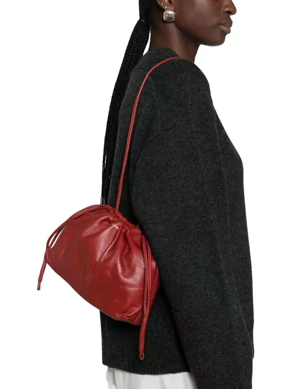 Soeur Suzette Drawstring Leather Shoulder Bag - Red