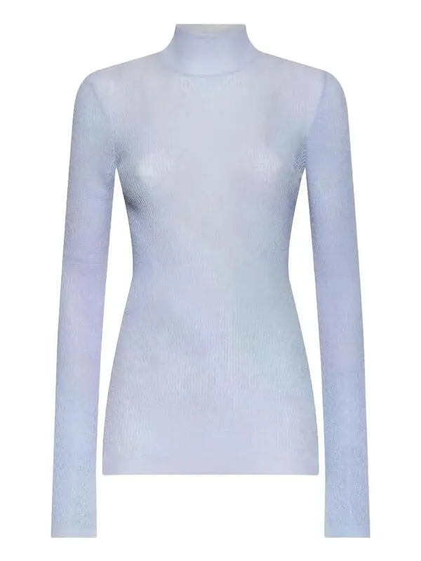 MAISON MARGIELA High-neck Fine-knit Sweater - Blue
