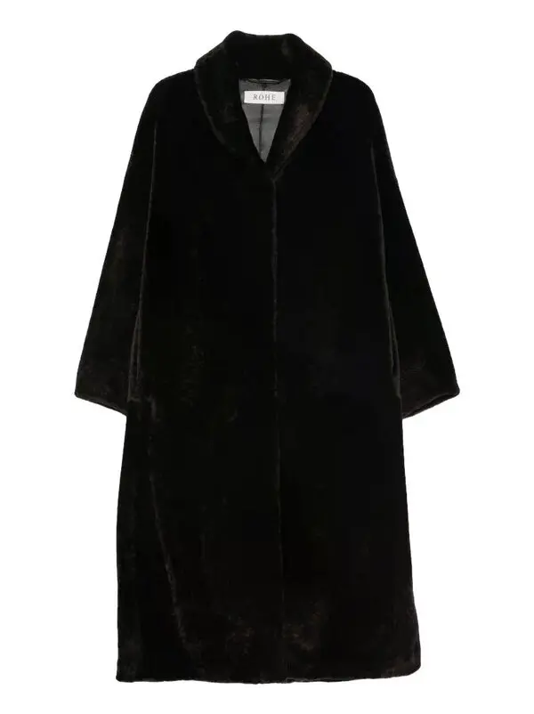RÓHE Shearling Shawl-collar Coat - Brown