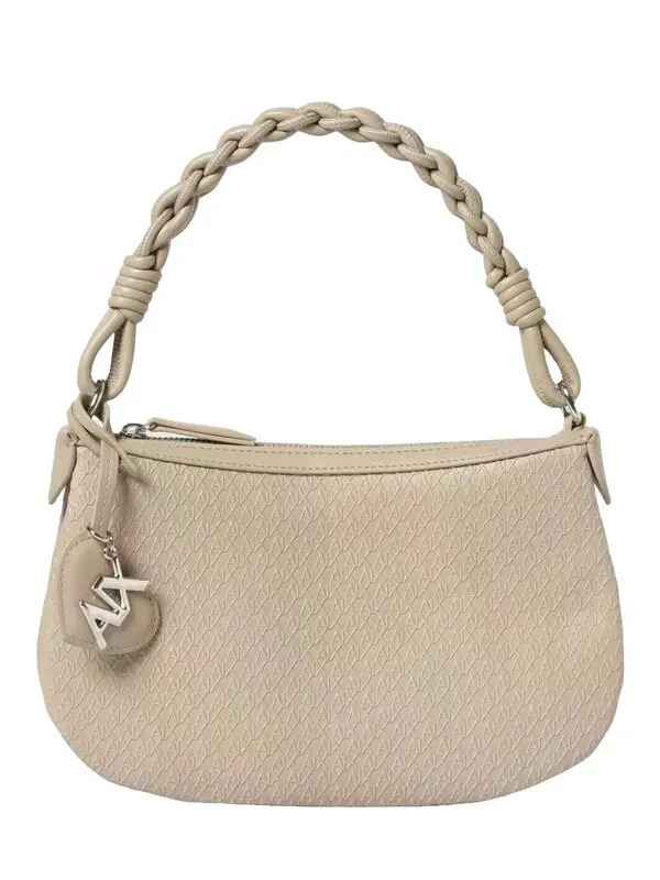 Emporio Armani Logo-embossed Braided Shoulder Bag - Neutrals