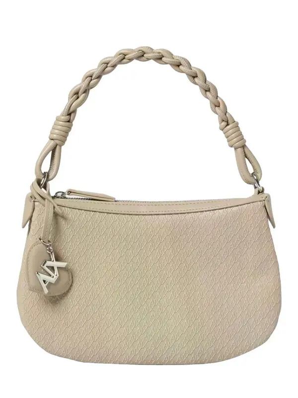 Emporio Armani Logo-embossed Braided Shoulder Bag - Neutrals