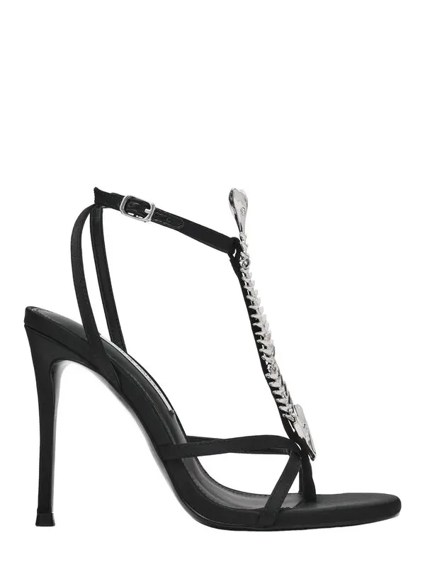 Steve Madden Pescado Thong Heels - Black/silver