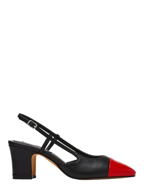 Steve Madden Azari Block Heels - Black/red