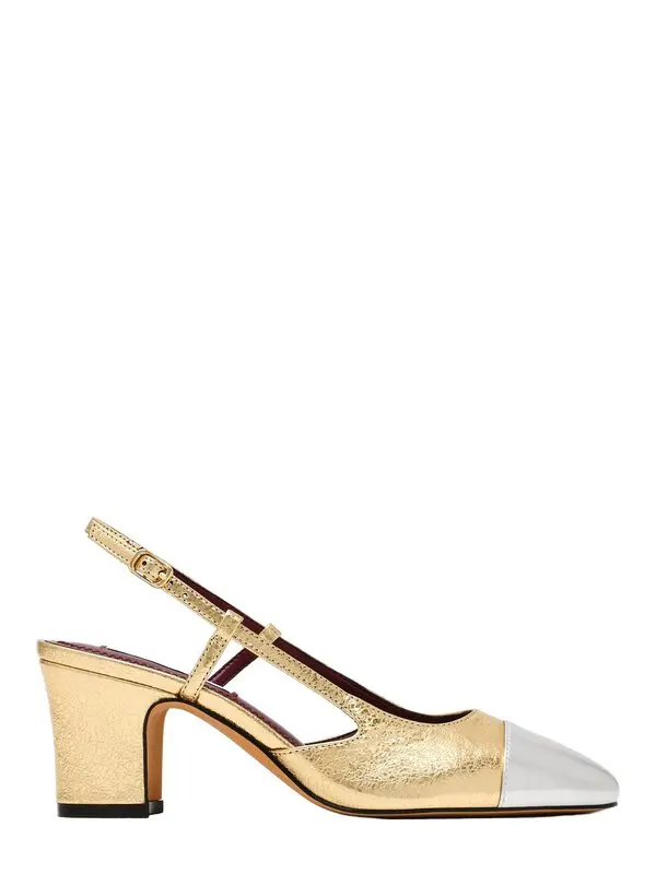 Steve Madden Azari Gold/silver Block Heels - Gold Silver