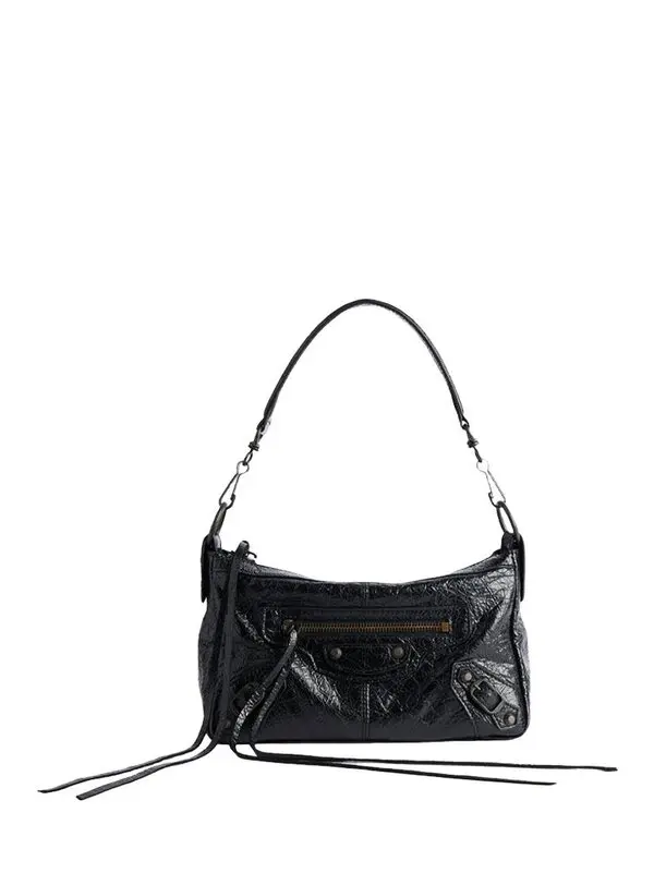Balenciaga Le City Moto Mini In Pelle Arena - Black