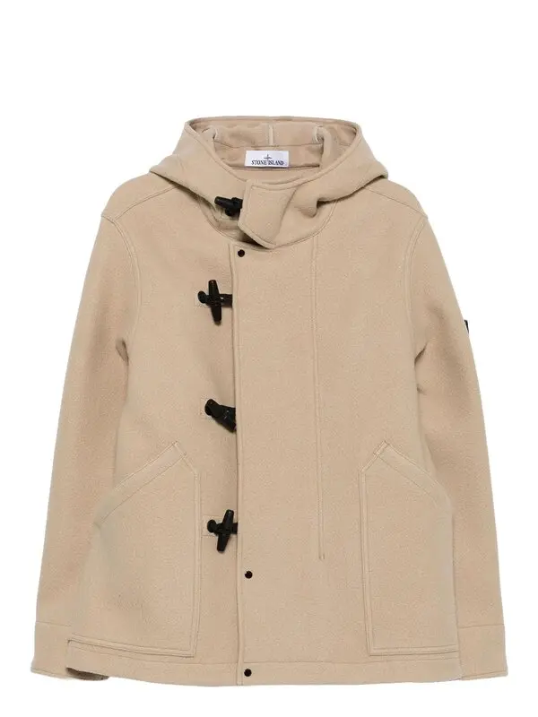 Stone Island Parka Heavy Melton Corto Con Alamari - Multicolor