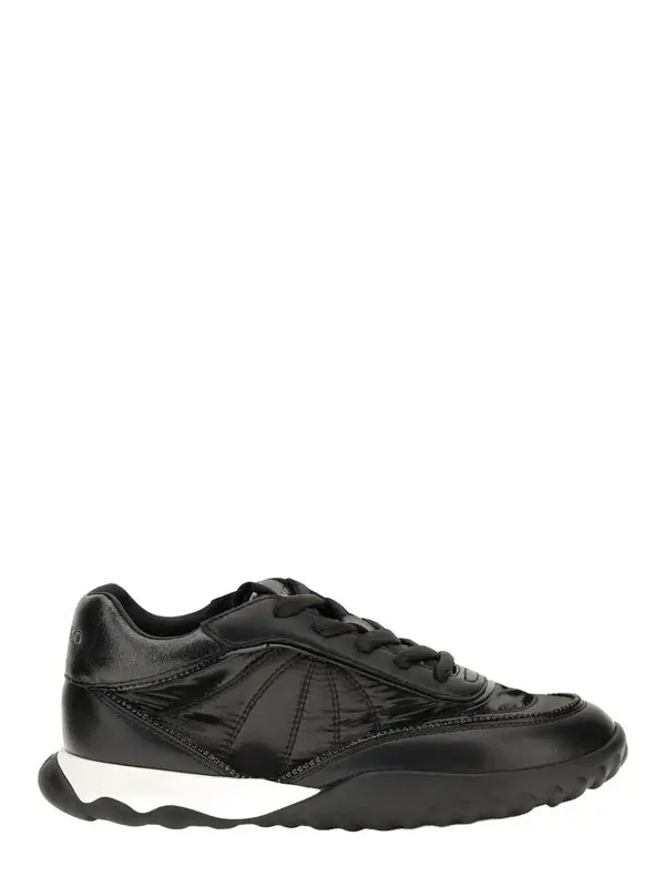 Pinko Gea Quilted Leather And Nylon Low Top Sneakers - Black