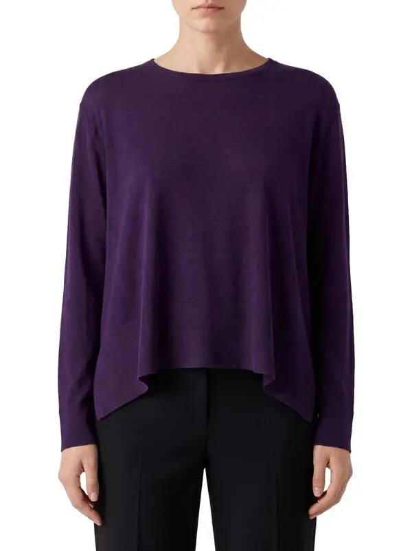 Liviana Conti Pure Virgin Wool Crewneck Jumper With Relaxed Fit - Blue