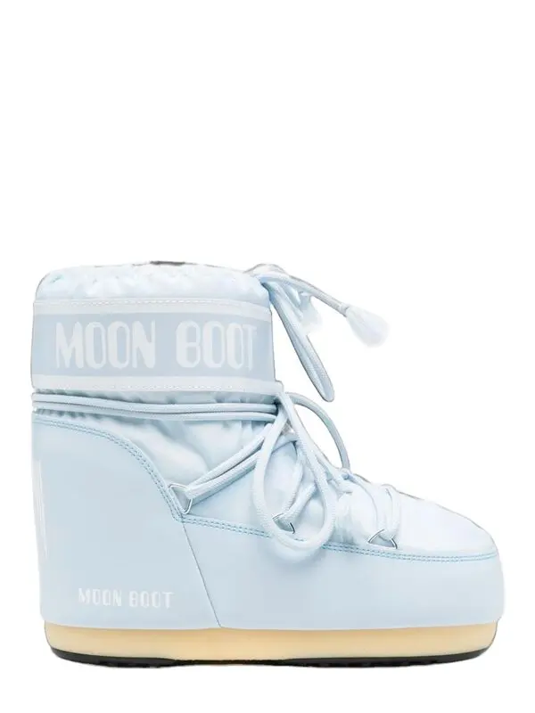 Moon Boot Low Nylon Snow Boots With Logo And Adjustable Laces - Blue