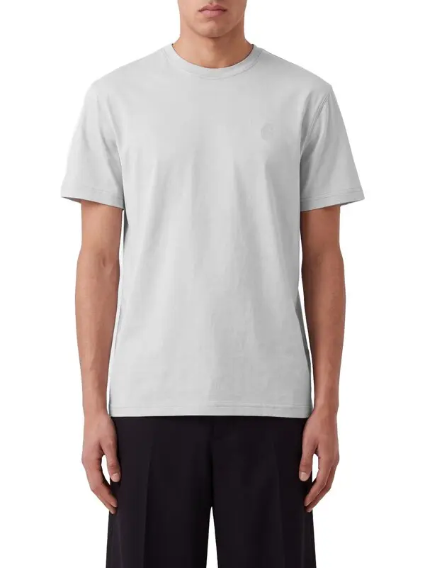 Alexander McQueen Crewneck Cotton T-shirt With A Tone-on-tone Logo - Grey