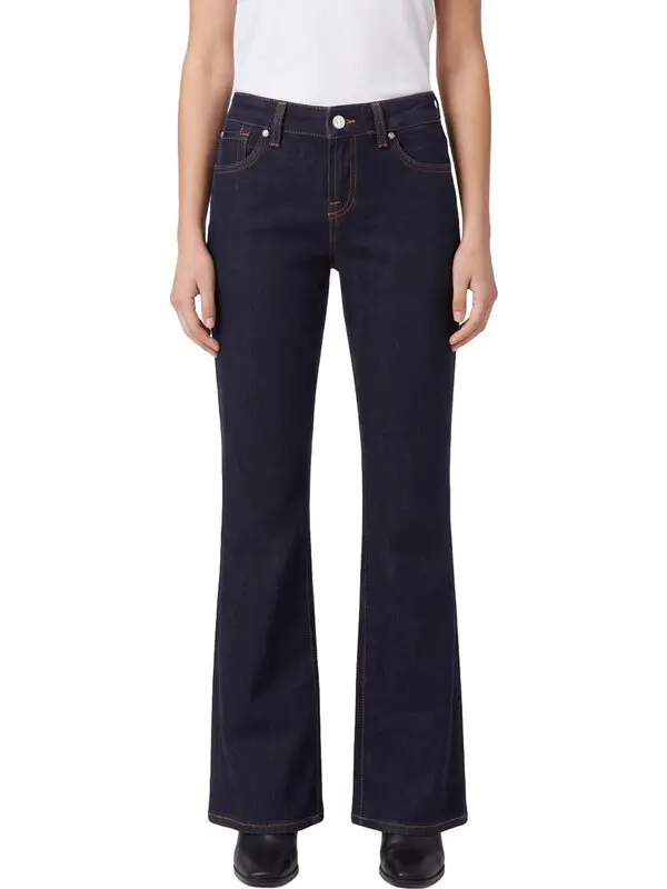 7 For All Mankind High-waisted Straight Leg Jeans In Cotton Denim - Blue