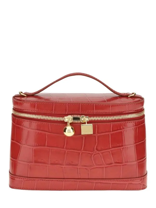Jacquemus Le Petit Vanity Crocodile-effect Leather Mini Bag - Red