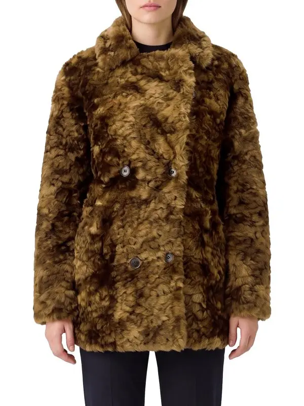 Isabel Marant Étoile Jya Short Double-breasted Faux Fur Coat - Brown