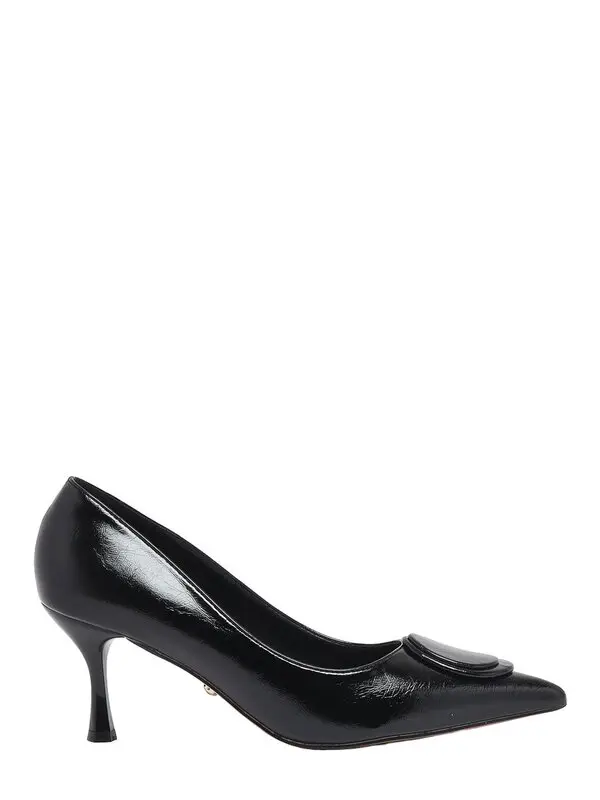 TWENTY FOURHAITCH Faux Leather Court Shoes With Mid Stiletto Heel And Almond Toe - Black