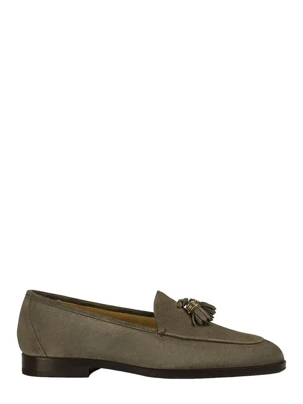 DOUCAL'S Suede Penny Loafers With Tassels And Round Toe - Coffee