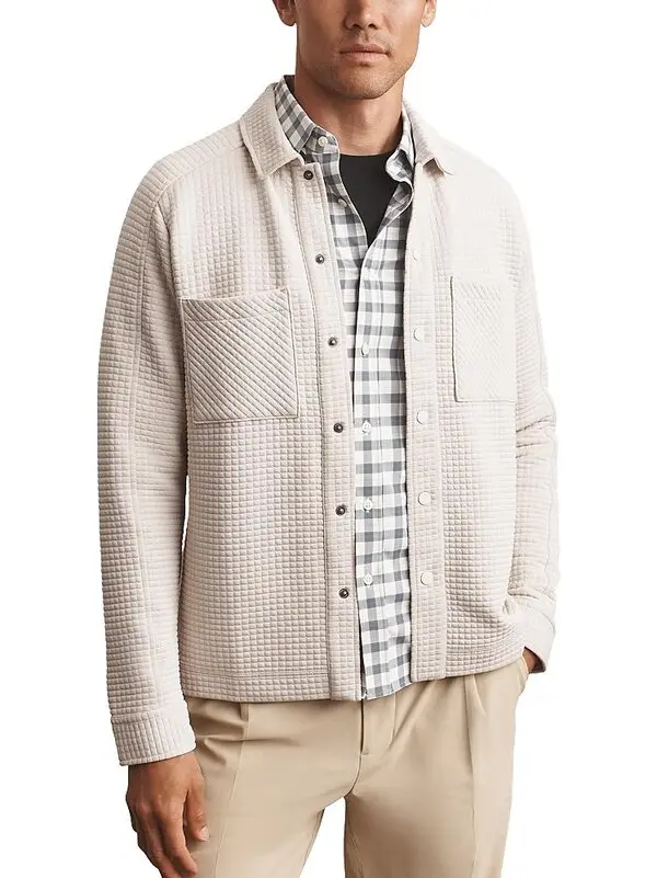 RHONE Landmark Snap Waffle Pocket Shacket - Bone