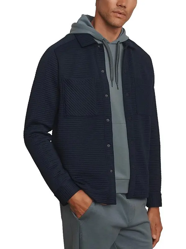 RHONE Landmark Snap Waffle Pocket Shacket - True Navy