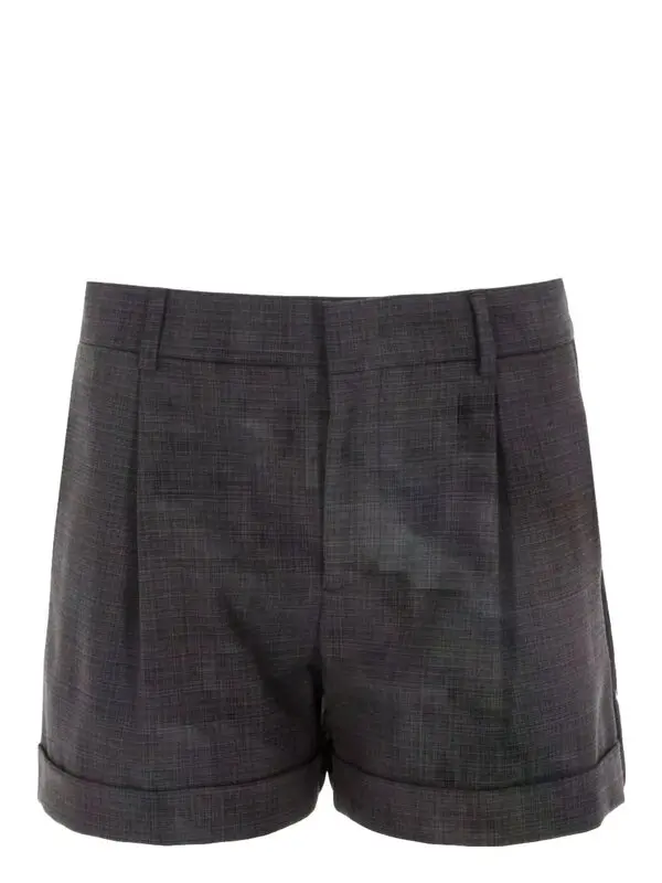 Moschino Pleated Logo-tape Shorts - Grey