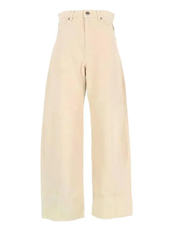 Max Mara Ordine Wide-leg Cotton-drill Trousers - Neutrals