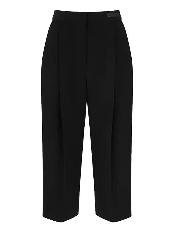 Elisabetta Franchi Logo-plaque Pleated Trousers - Black