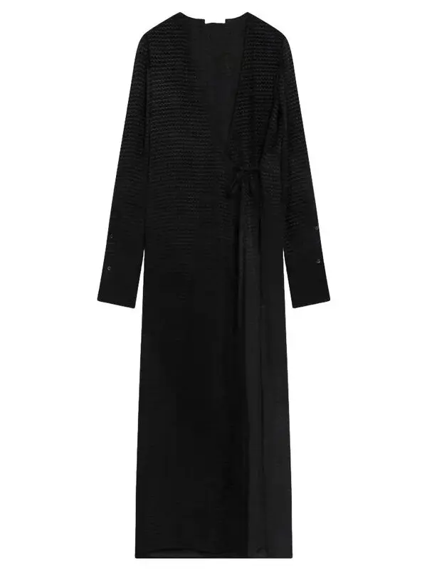 Fendi Jacquard-logo Wrap Maxi Dress - Black