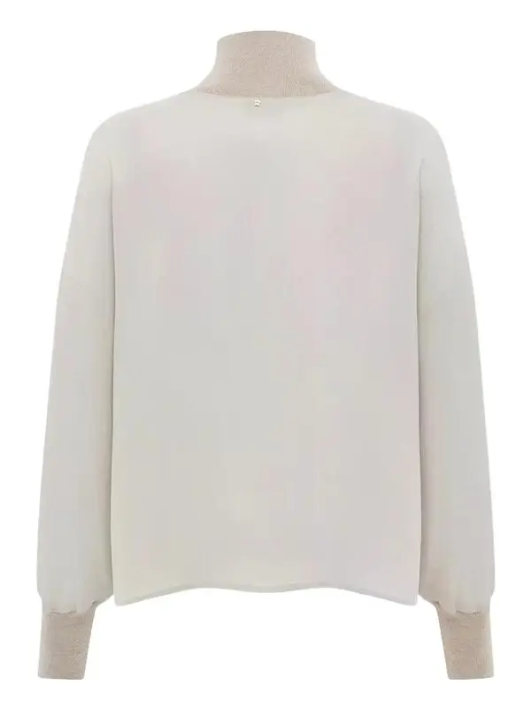 Lorena Antoniazzi Contrast-trim Long-sleeve Top - Neutrals