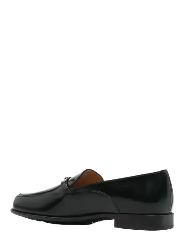 TOD'S Logo-plaque Leather Loafers - Black