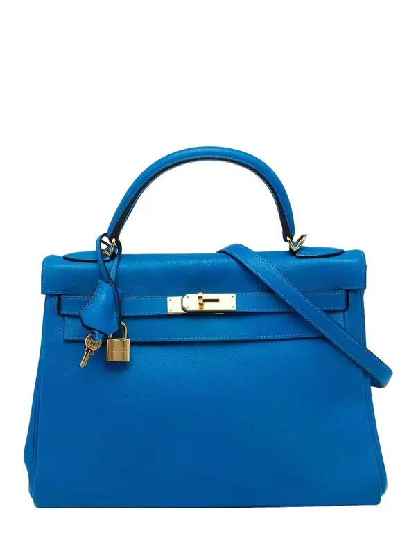 Hermès 2016 Epsom Kelly Ii Retourne 32 Satchel - Blue
