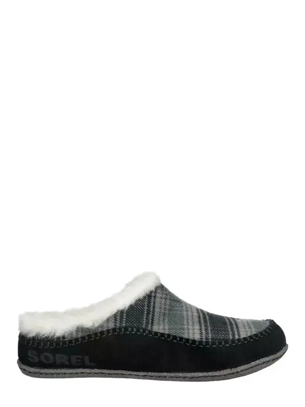 Sorel Lanner Ridge Check-pattern Fleece-lined Slippers - Grey