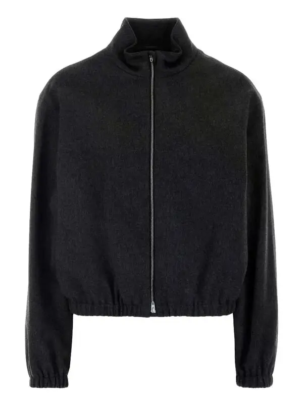 JIL SANDER High-neck Elasticated-hem Jacket - Grey
