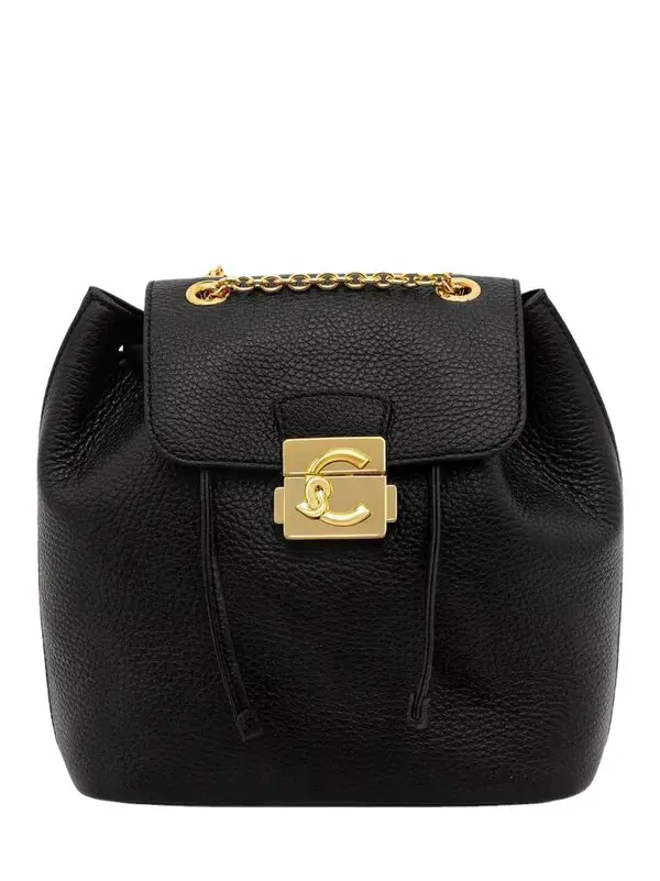 COCCINELLE Small C-me Lock Grained Leather Backpack - Black